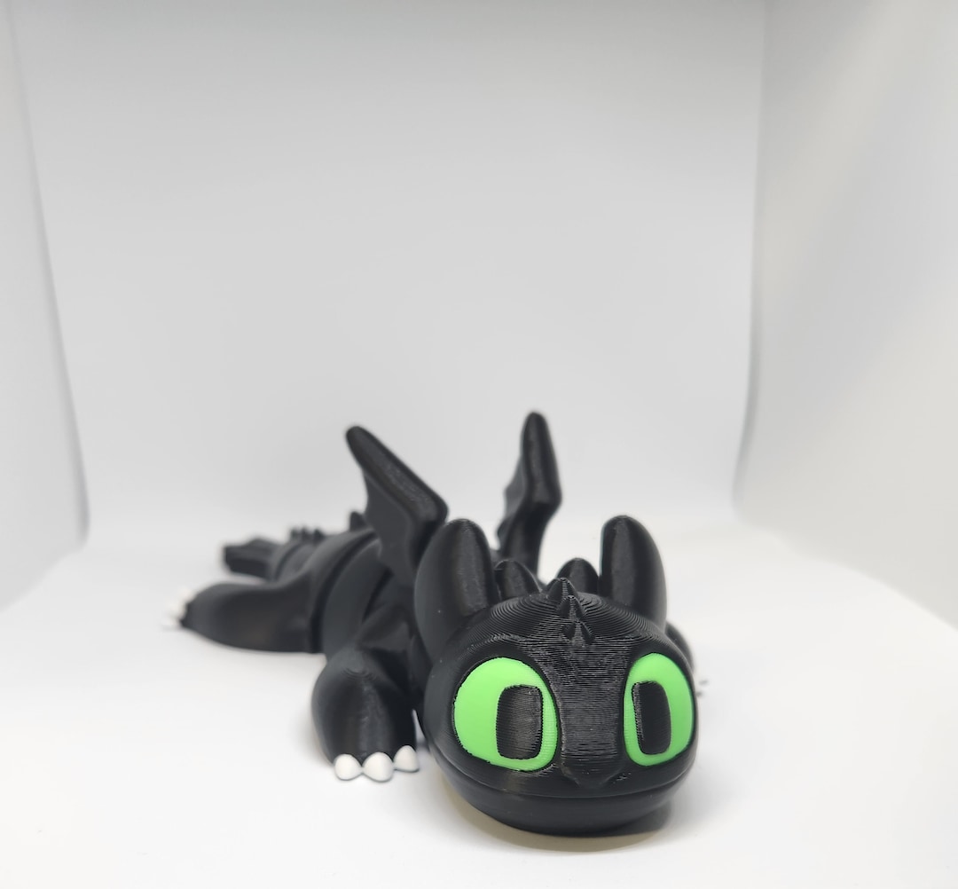 3D Printed Figures Toothless Articulated Dragon Statue Fidget Toy for ...
