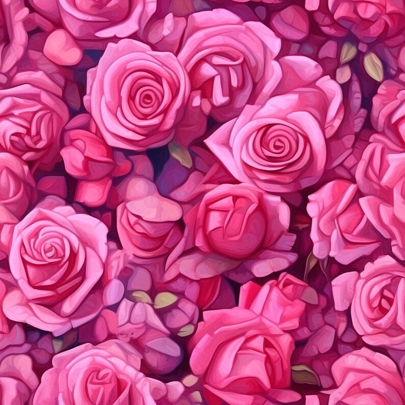 Red, Purple, and Pink Rose Tile Patterns Digital Download Bundle - Etsy