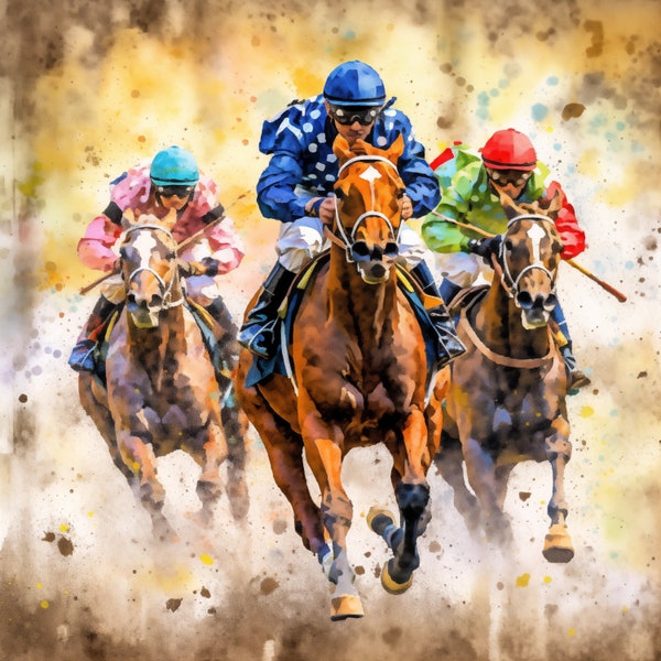 Horse Racing Art - Etsy
