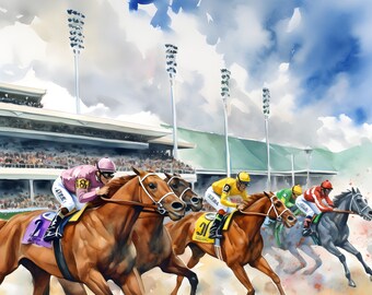 Churchill Downs Racetrack Sketch Art Print, Kentucky Derby Print, Horse ...