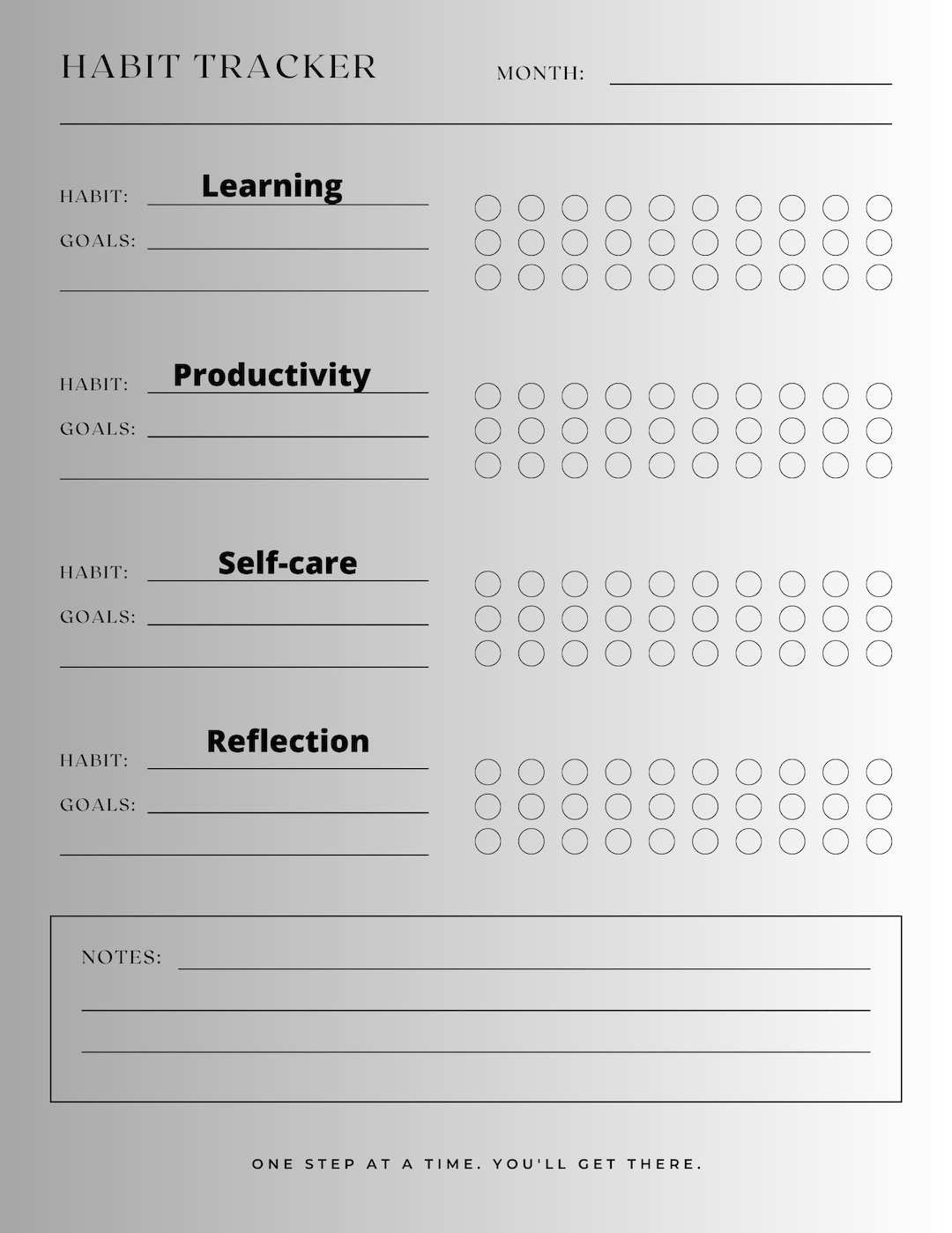 Personal Growth Tracker: "achieve Your Potential With Daily Habits - Etsy