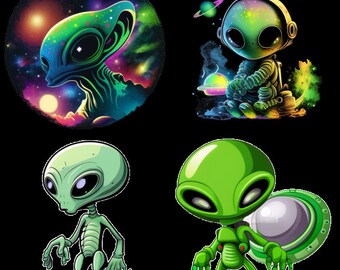 Ufo Alien Clipart Pack, Spaceship Clip Art, Transparent Pngs, Outer ...
