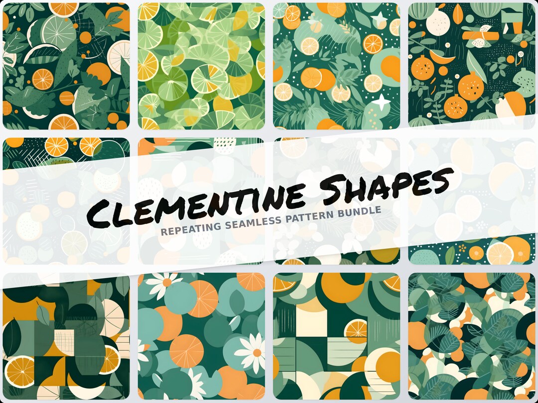 Clementine Shapes Seamless Patterns PNG Digital Download - Etsy