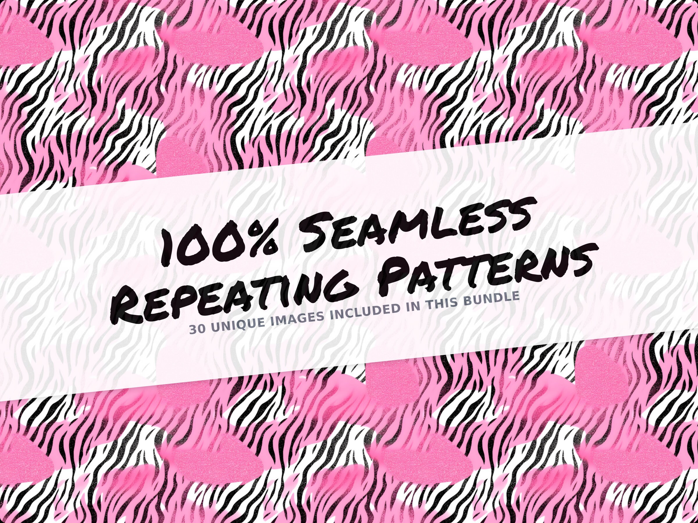 Pink Glitter Zebra Seamless Patterns PNG Digital Download - Etsy