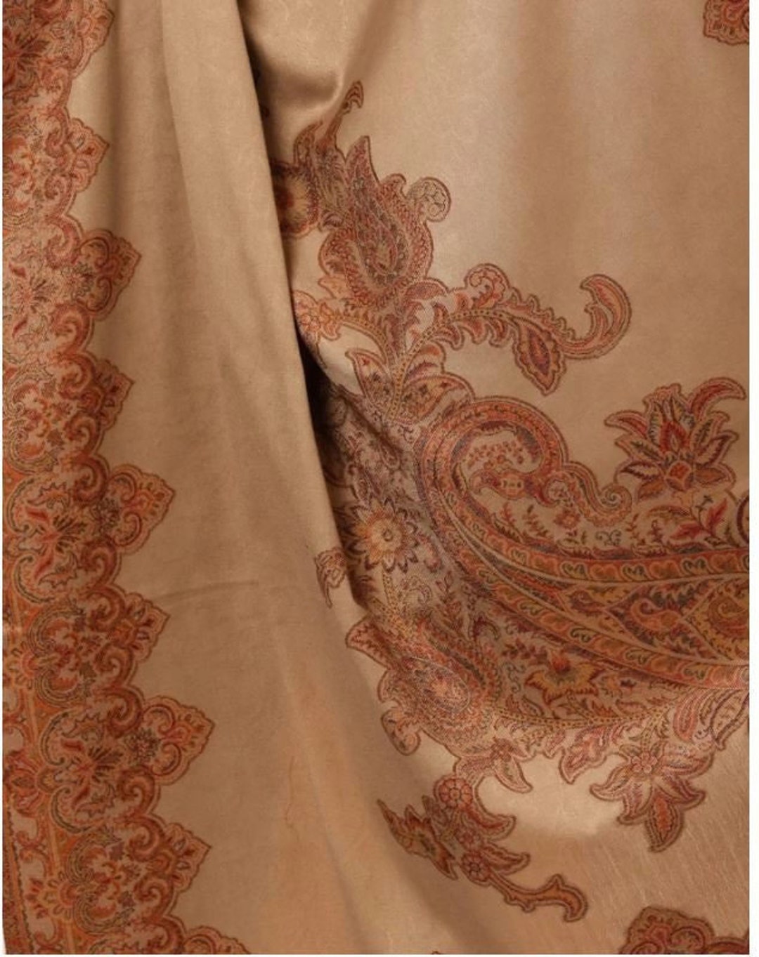 Large Beige Kashmiri Jacquard Jamawar Design Pashmina Wool - Etsy