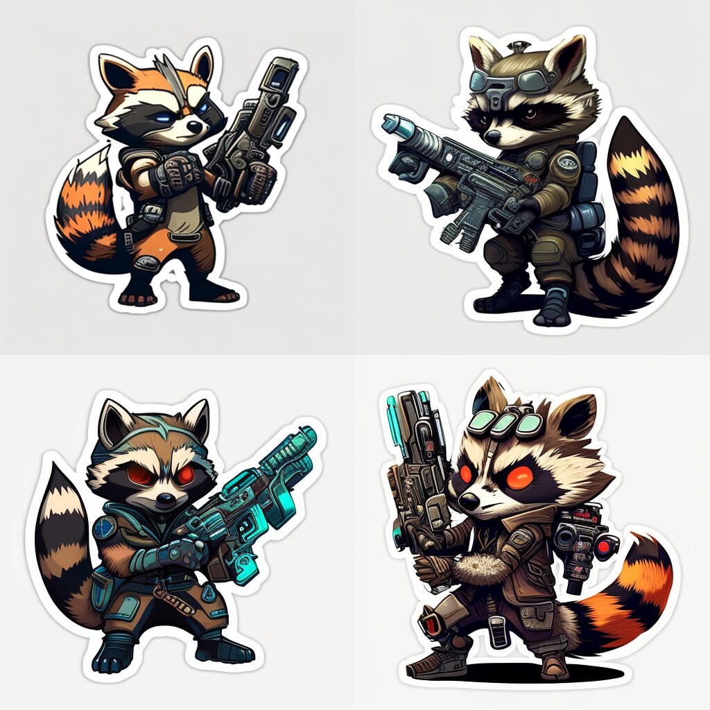 Gun Bunny Stickers CUTE Animals With GUNS - Etsy