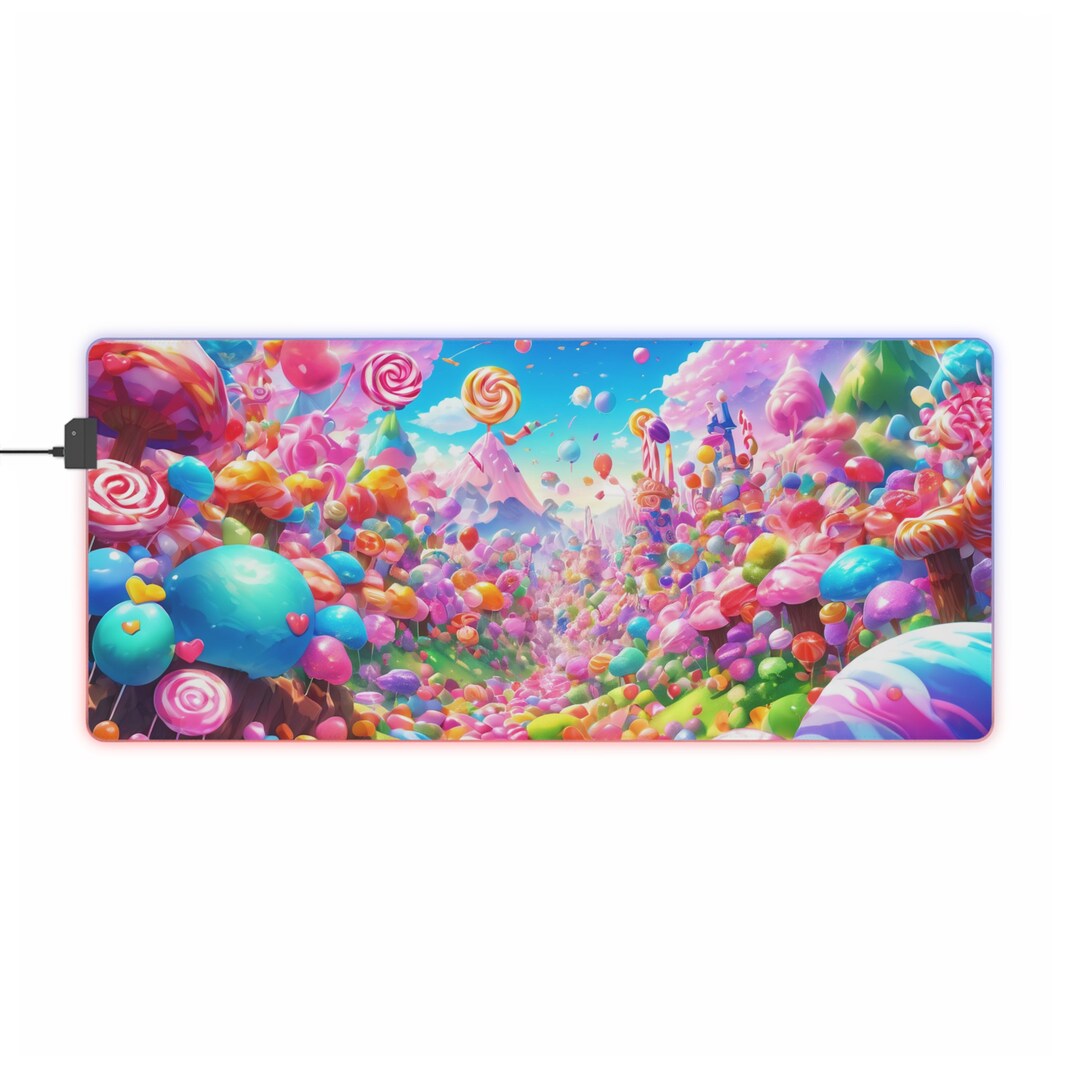 Candy World Desk Mat Pad LED Gaming Mouse Pad Candy Desk - Etsy