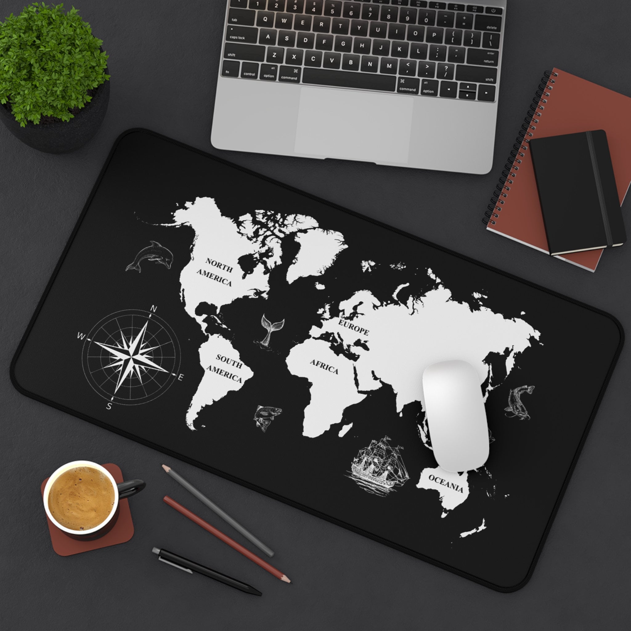World Map Desk Map World Map Mouse Pad Mouse Pad Desk Mat - Etsy
