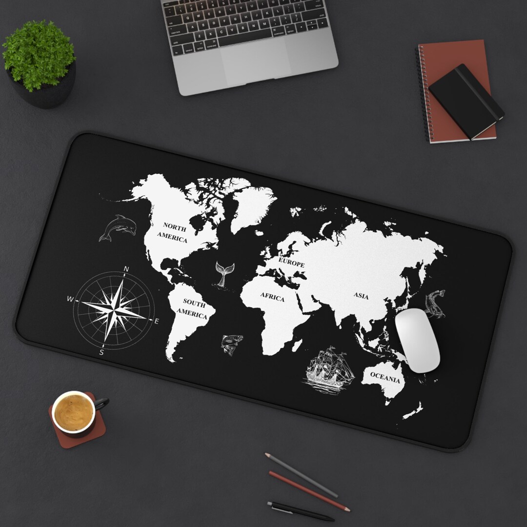 World Map Desk Map, World Map Mouse Pad, Mouse Pad, Desk Mat, Large ...