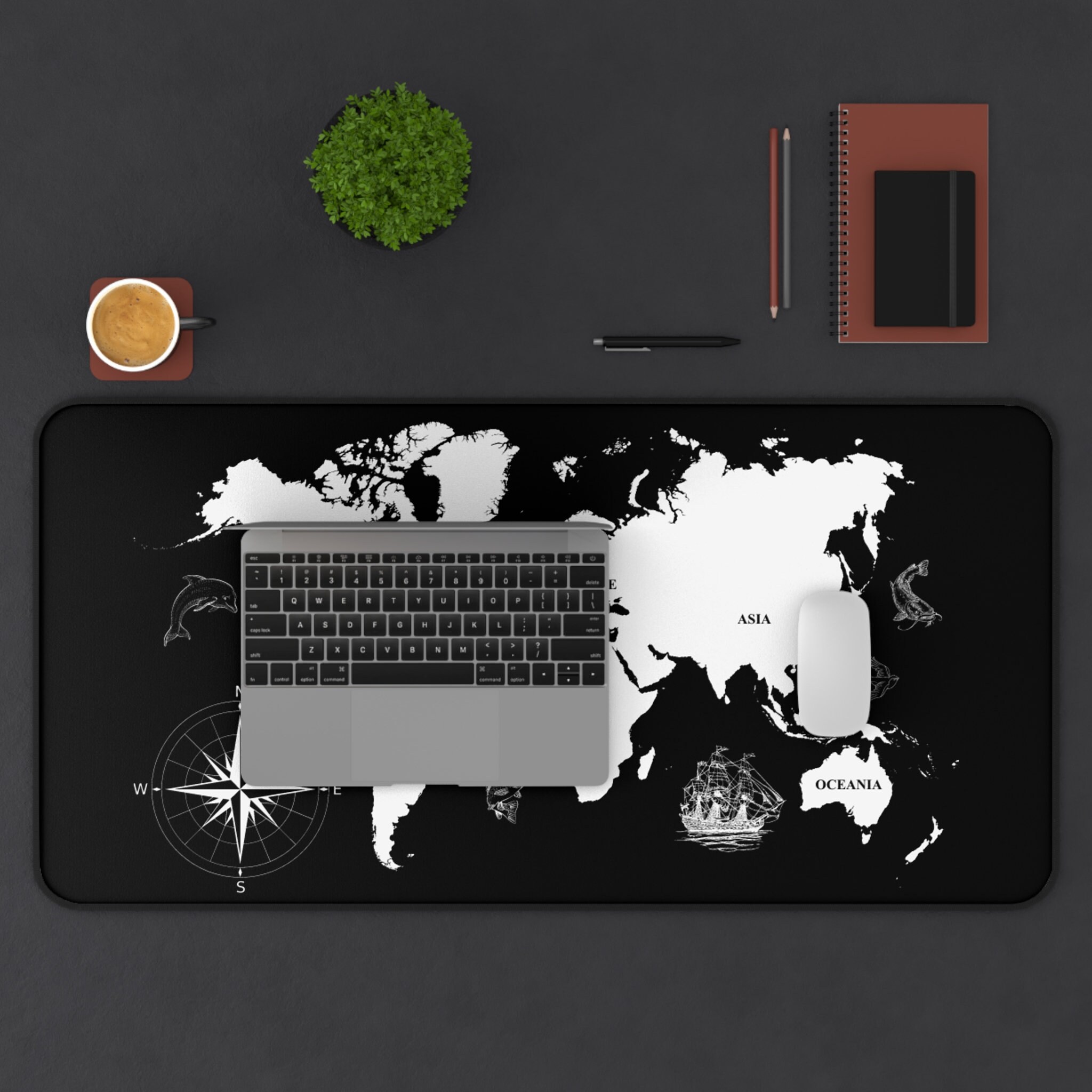 World Map Desk Map World Map Mouse Pad Mouse Pad Desk Mat - Etsy