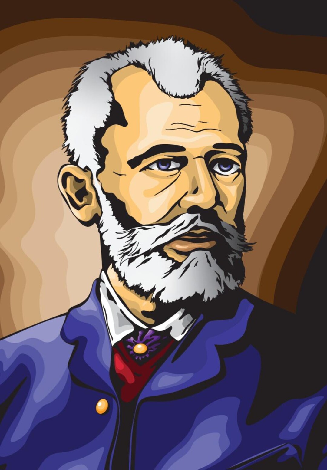 Digital Tchaikovsky Portrait Art Download - Digital Art Wall Print - Etsy