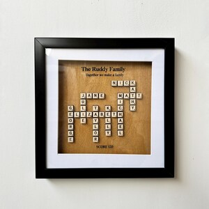 Personalised Scrabble Family Names Frame, Christmas Gift, Family Tree ...