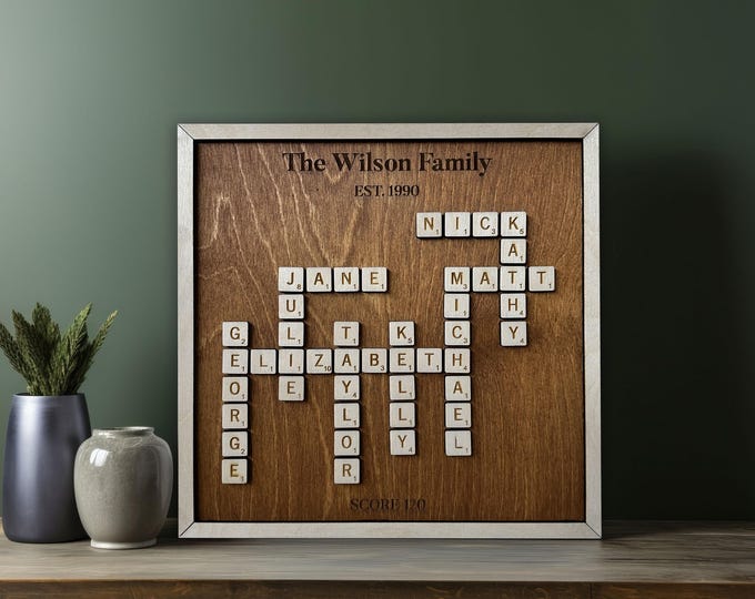 Custom Framed Scrabble Boards Personalized Gift Vintage Scrabble Board ...