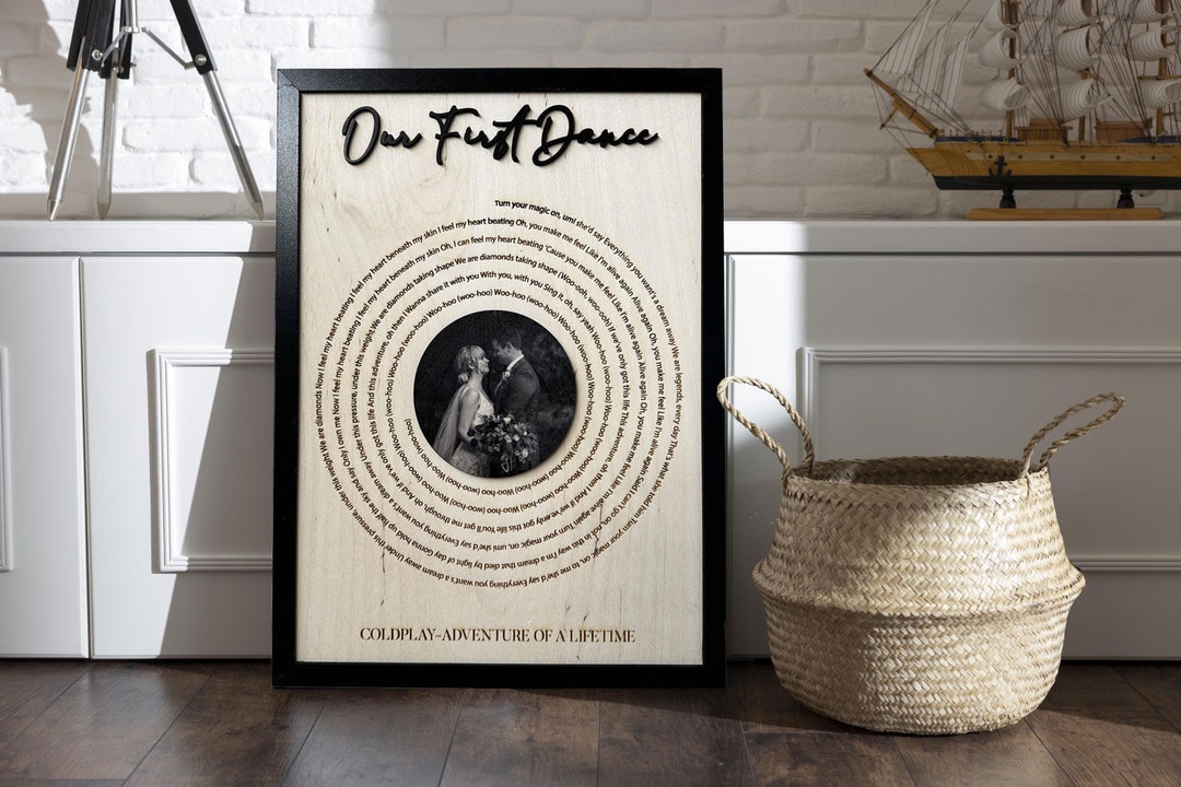 Custom Wooden Vinyl Decor, Personalized Wedding Song Lyrics Engraved ...