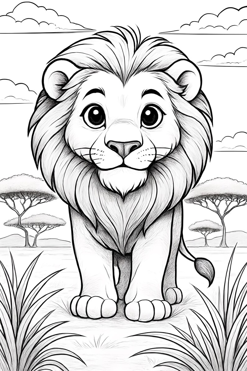 Safari Coloring Book for Kids | Printable Jungle Animals | African ...
