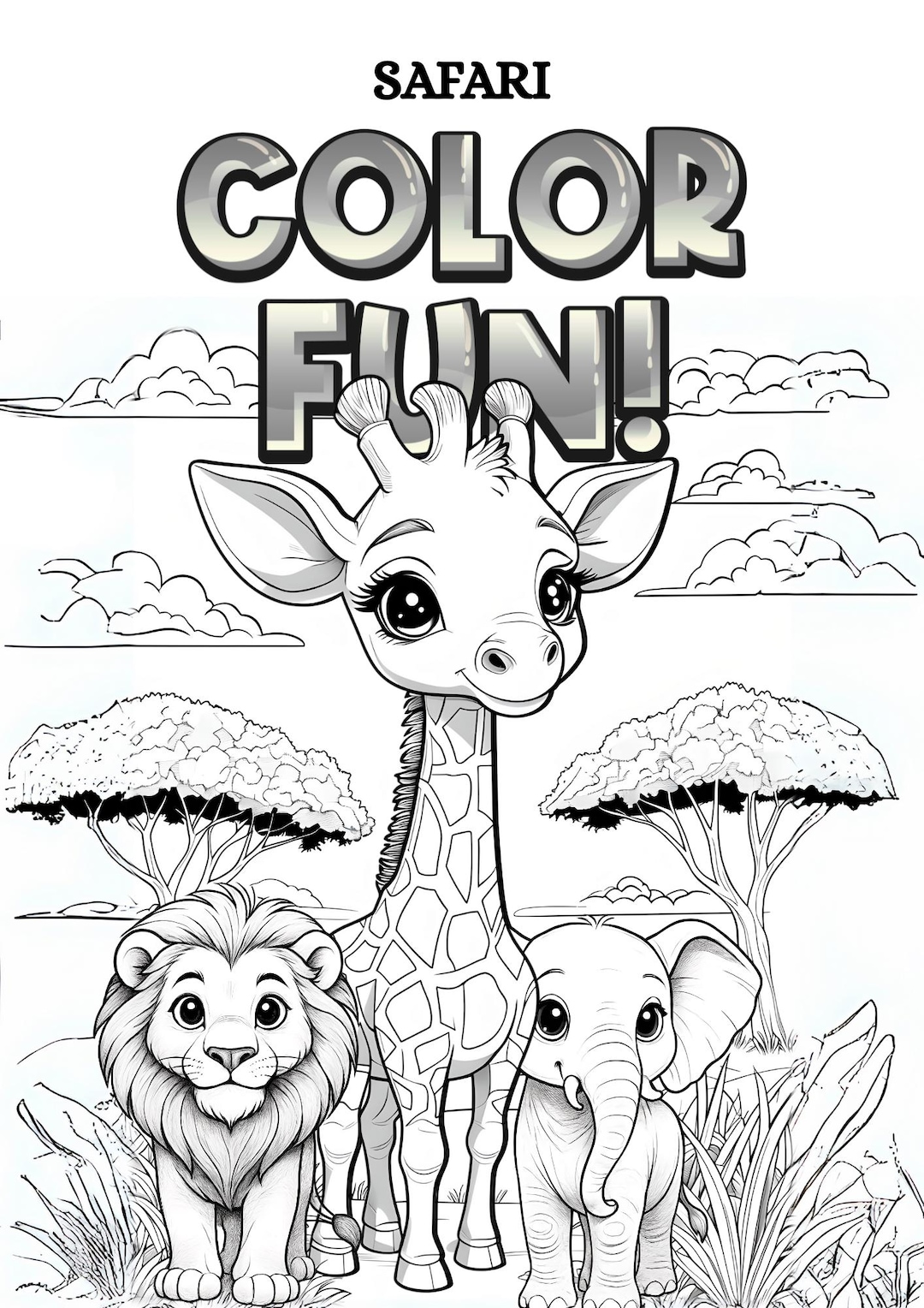 Safari Coloring Book for Kids | Printable Jungle Animals | African ...