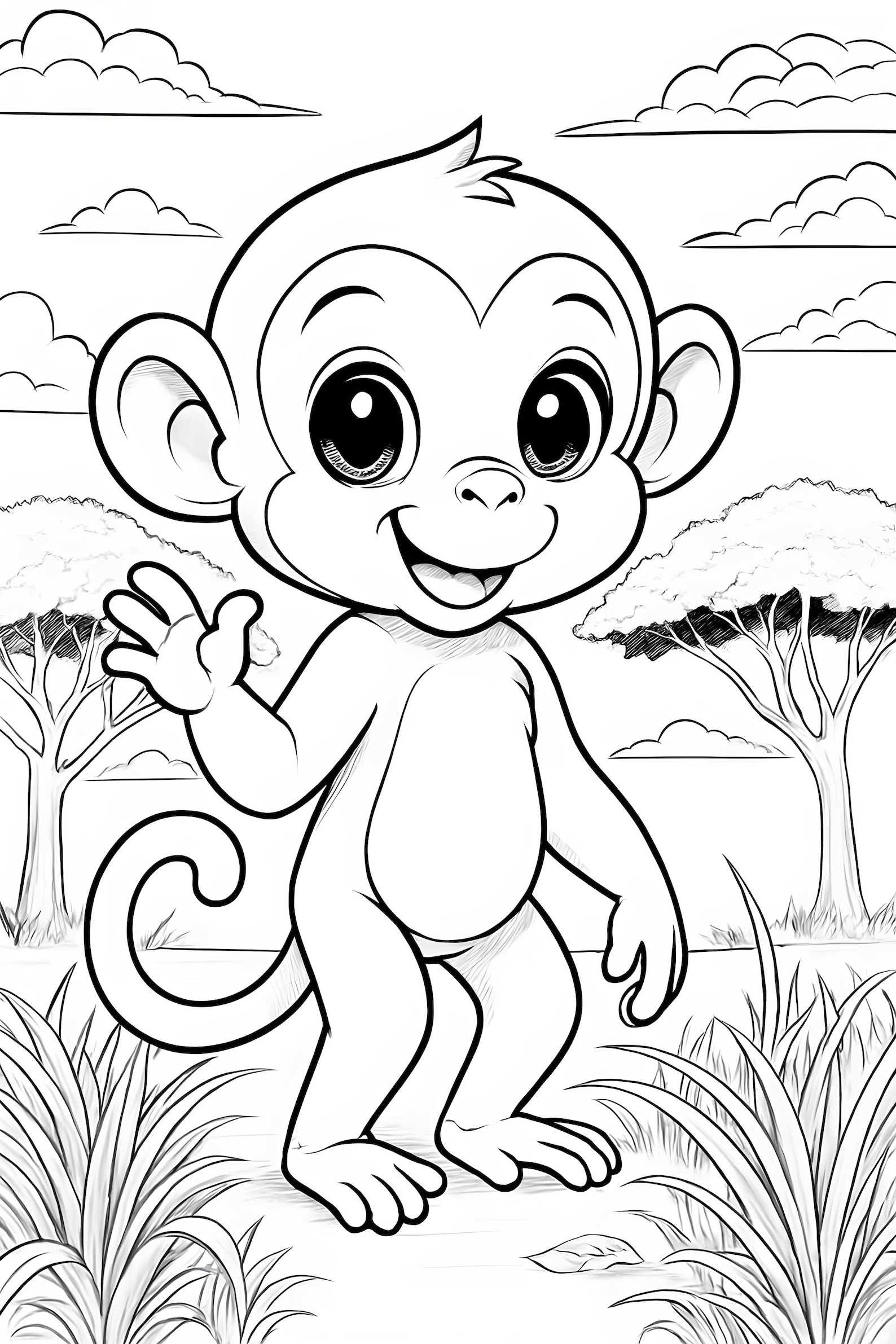 Safari Coloring Book for Kids | Printable Jungle Animals | African ...
