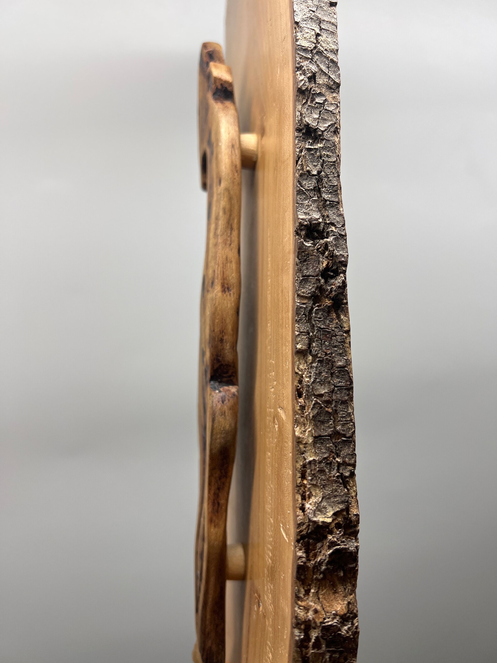 Safari Wall Art - Handcarved Giraffe on Live Edge Wood Slab - 3D Carved ...