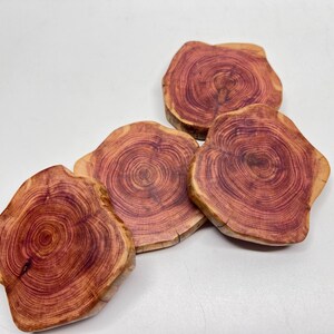 Coasters - Rustic Wood Live Edge Cedar Coaster Set 4pc W/holder ...