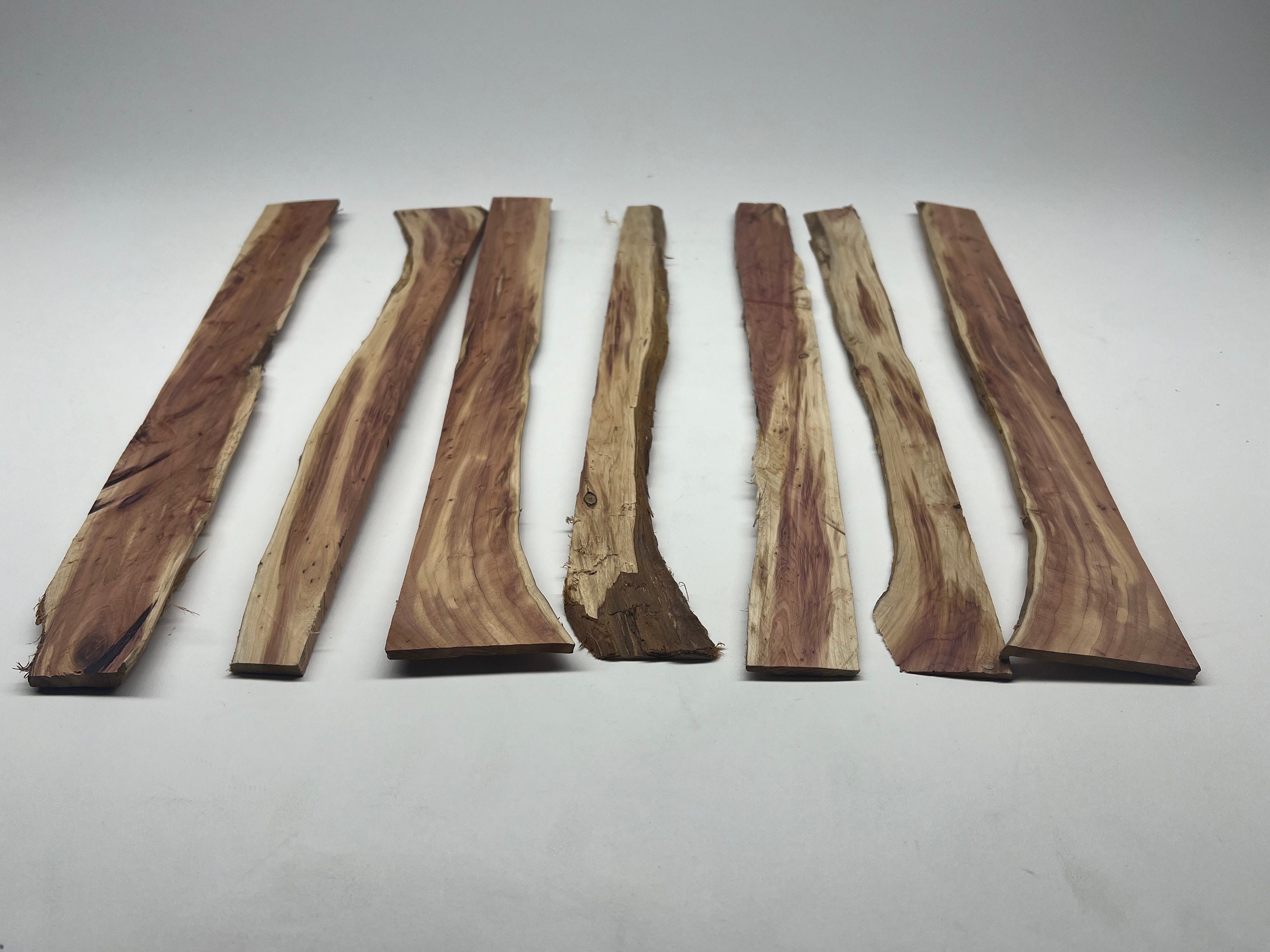 Live Edge Red Cedar Wood Craft Planks - Rustic Rough Cut 13” Thin Cedar ...