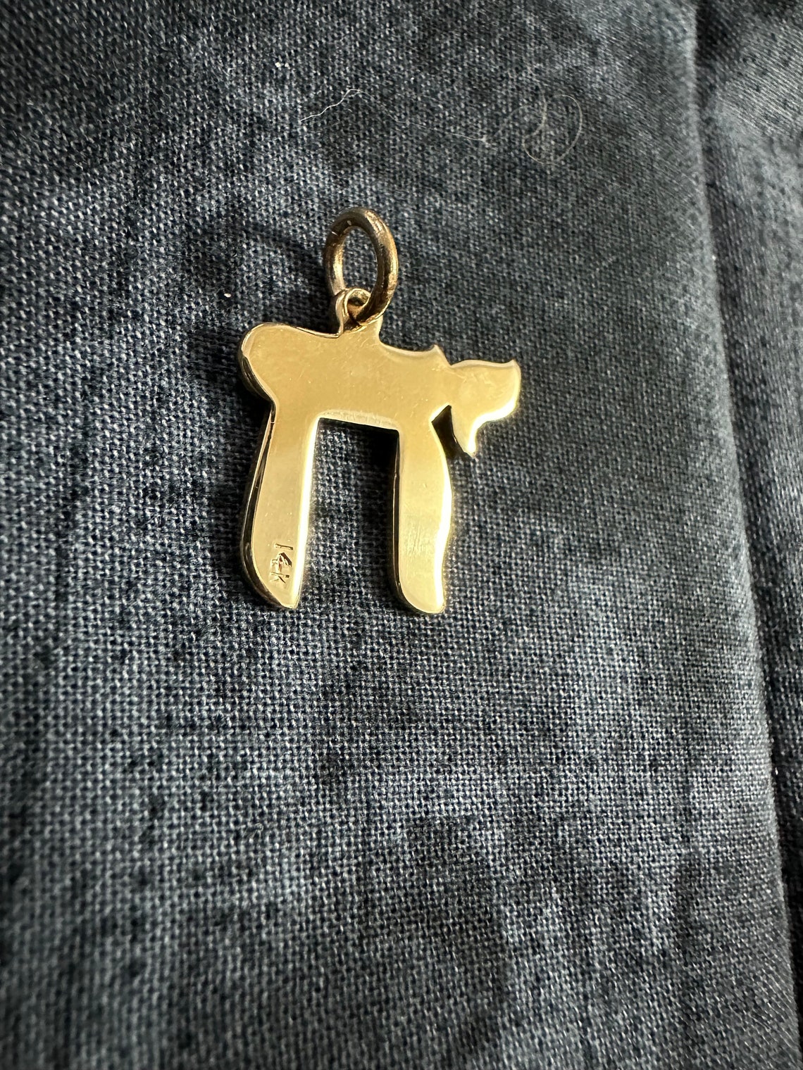 Elegant 14K Yellow Gold Chai 18 L'chaim Life Pendant Charm 3.15g A ...