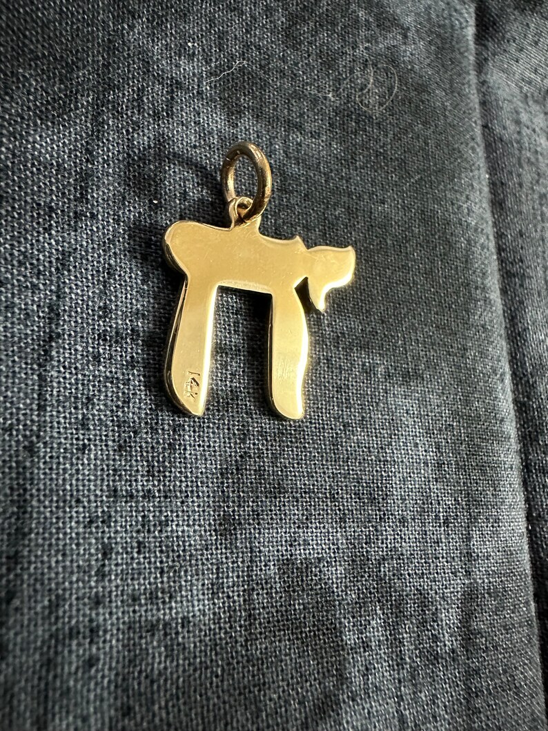 Elegant 14K Yellow Gold Chai 18 L'chaim Life Pendant Charm 3.15g **A ...