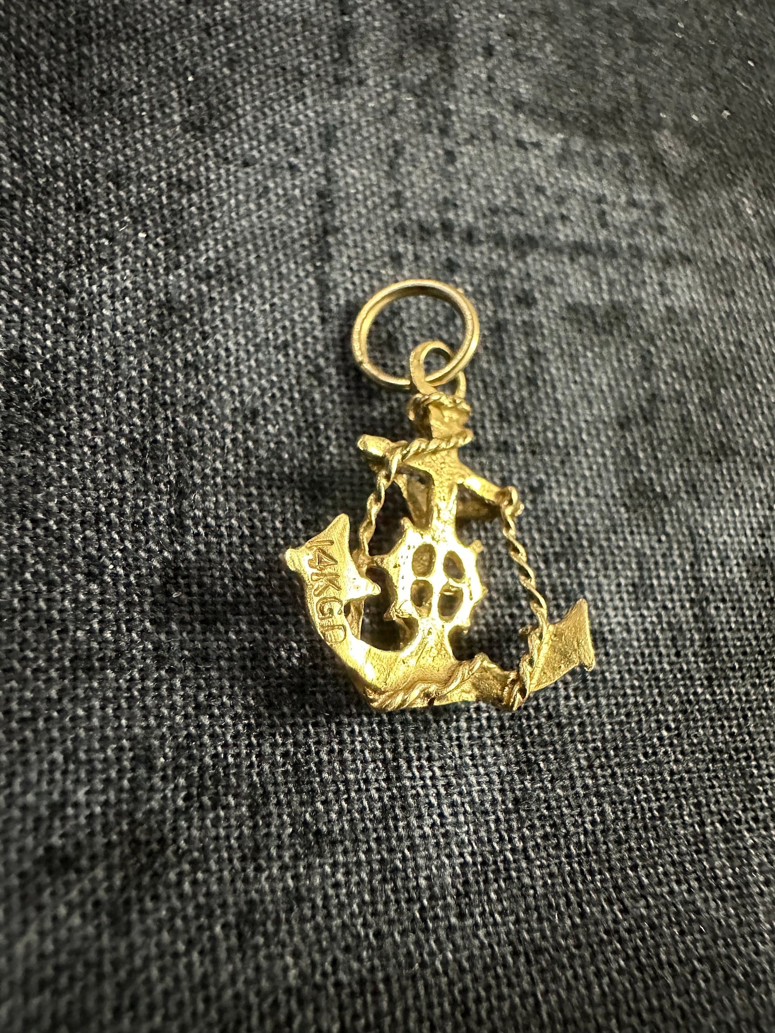 Small Yellow Gold 14k Religious Anchor Jesus Crucifix Pendant Charm 0.8 ...