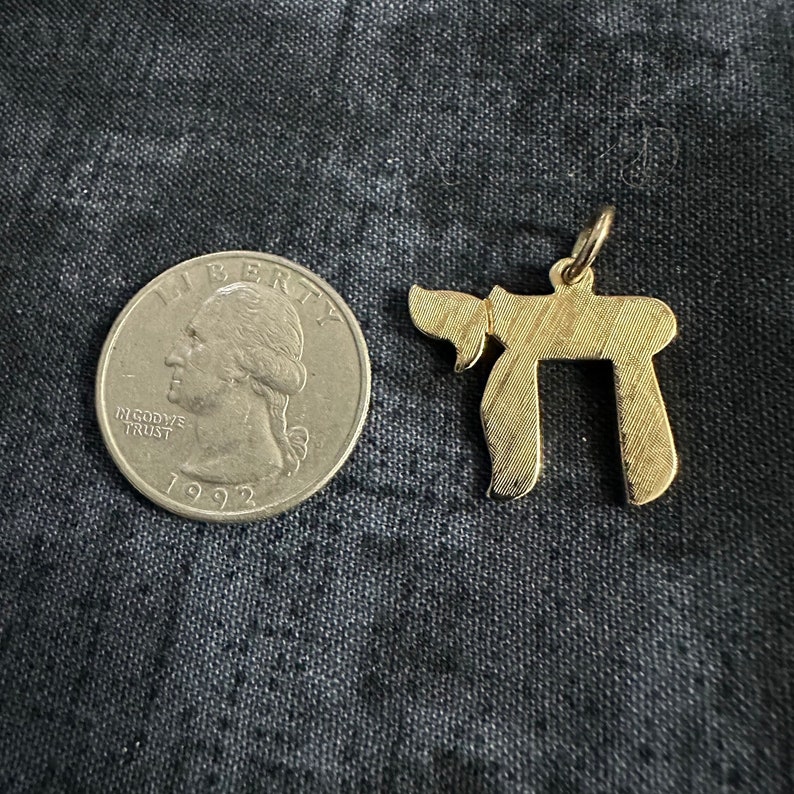 Elegant 14K Yellow Gold Chai 18 L'chaim Life Pendant Charm 3.15g A ...