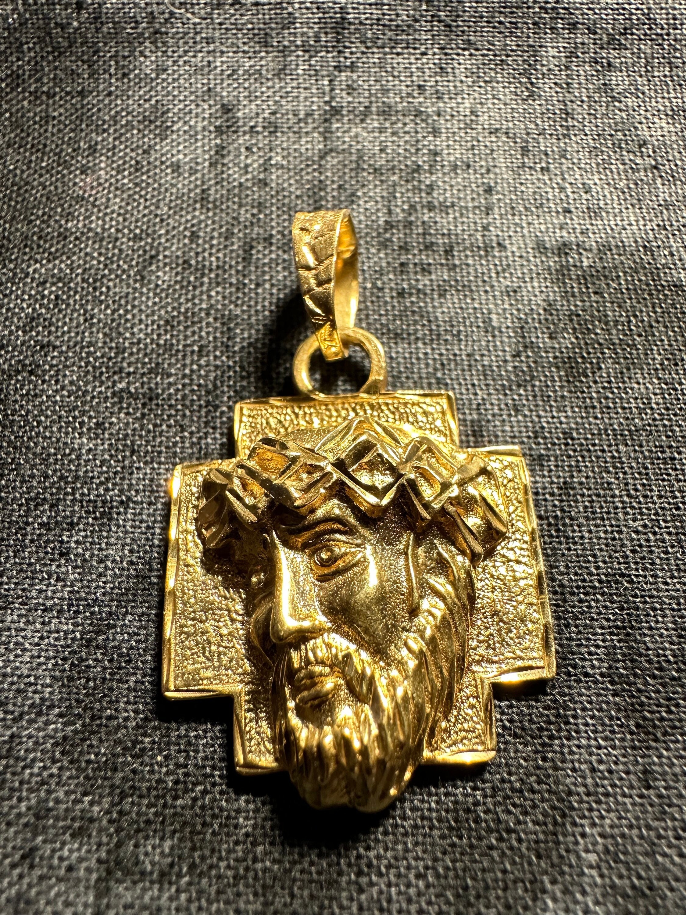 Gold jesus head - Etsy 日本 Gold jesus head - Etsy 日本