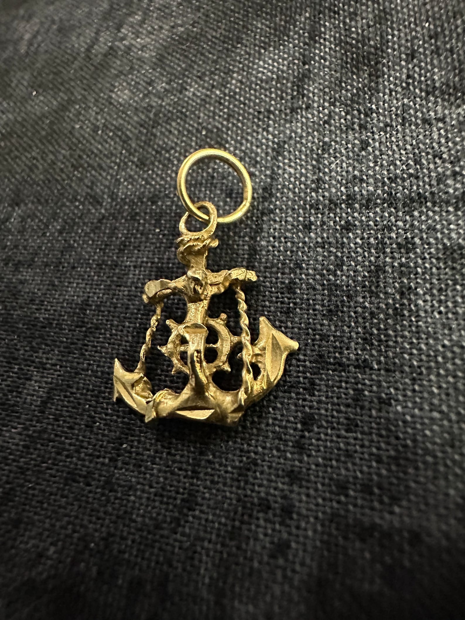 Small Yellow Gold 14k Religious Anchor Jesus Crucifix Pendant Charm 0.8 ...