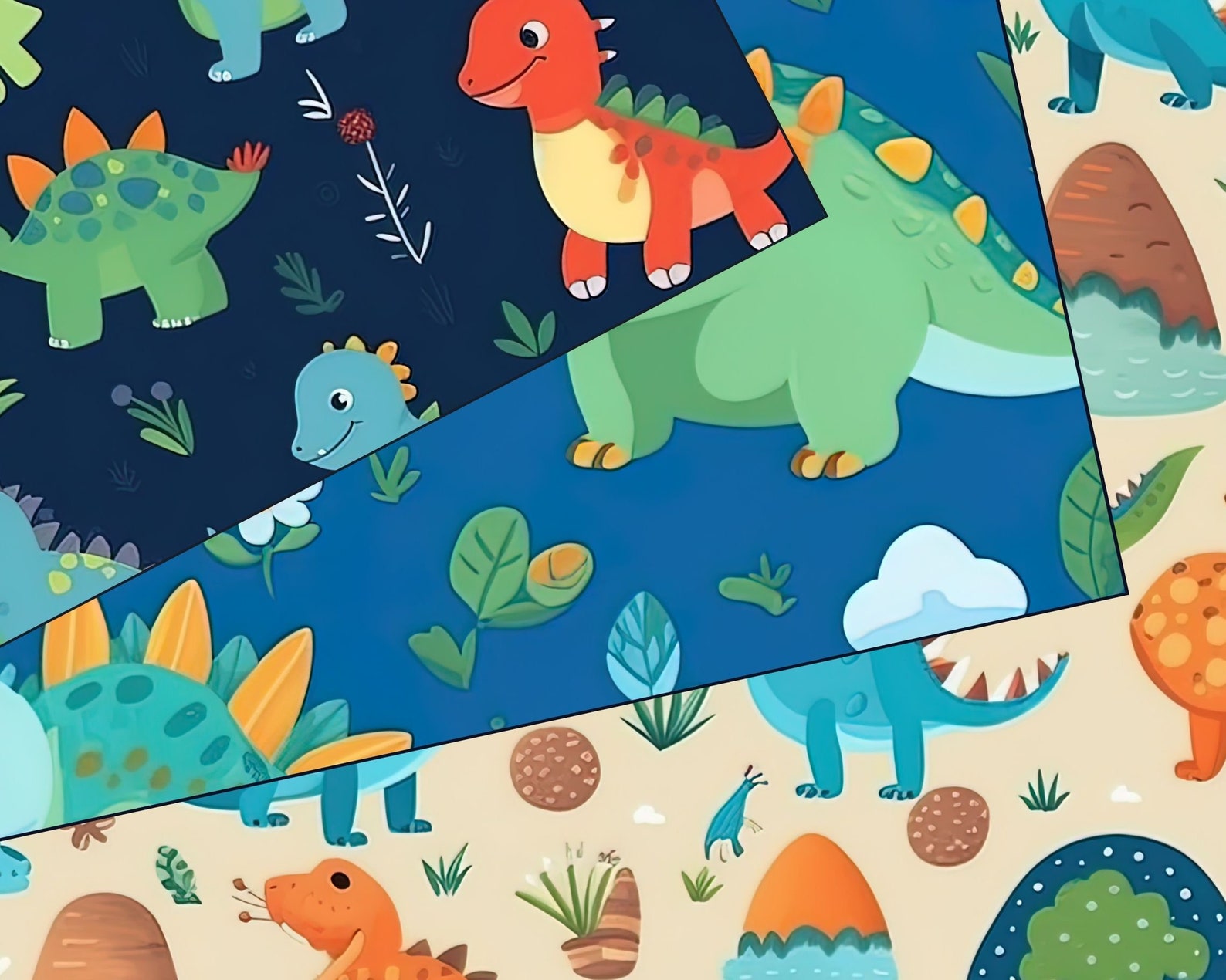 Bundle of 16 Dinosaurs Patterns Seamless Patterns for Fabric - Etsy