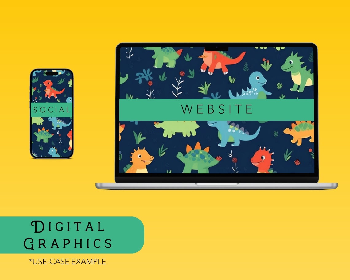 Bundle of 16 Dinosaurs Patterns | Seamless Patterns for Fabric | Kid's ...