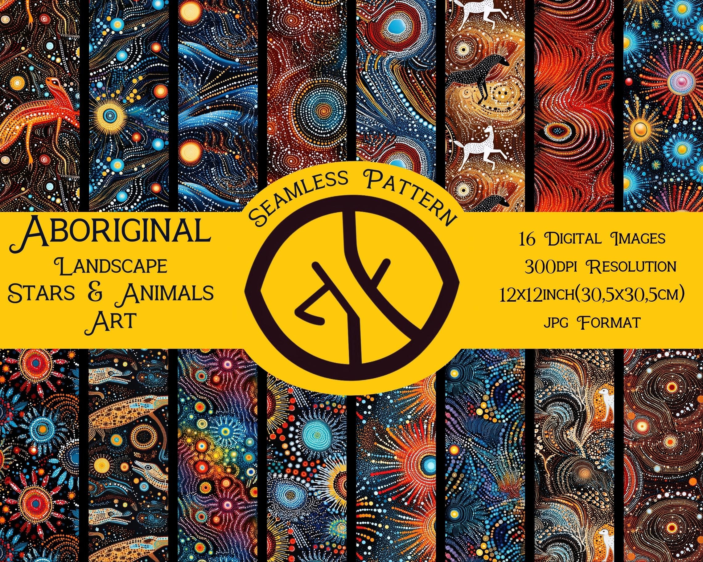 Bundle of 16 Aboriginal Art Originals, Landscape, Stars & Animals : 16 ...