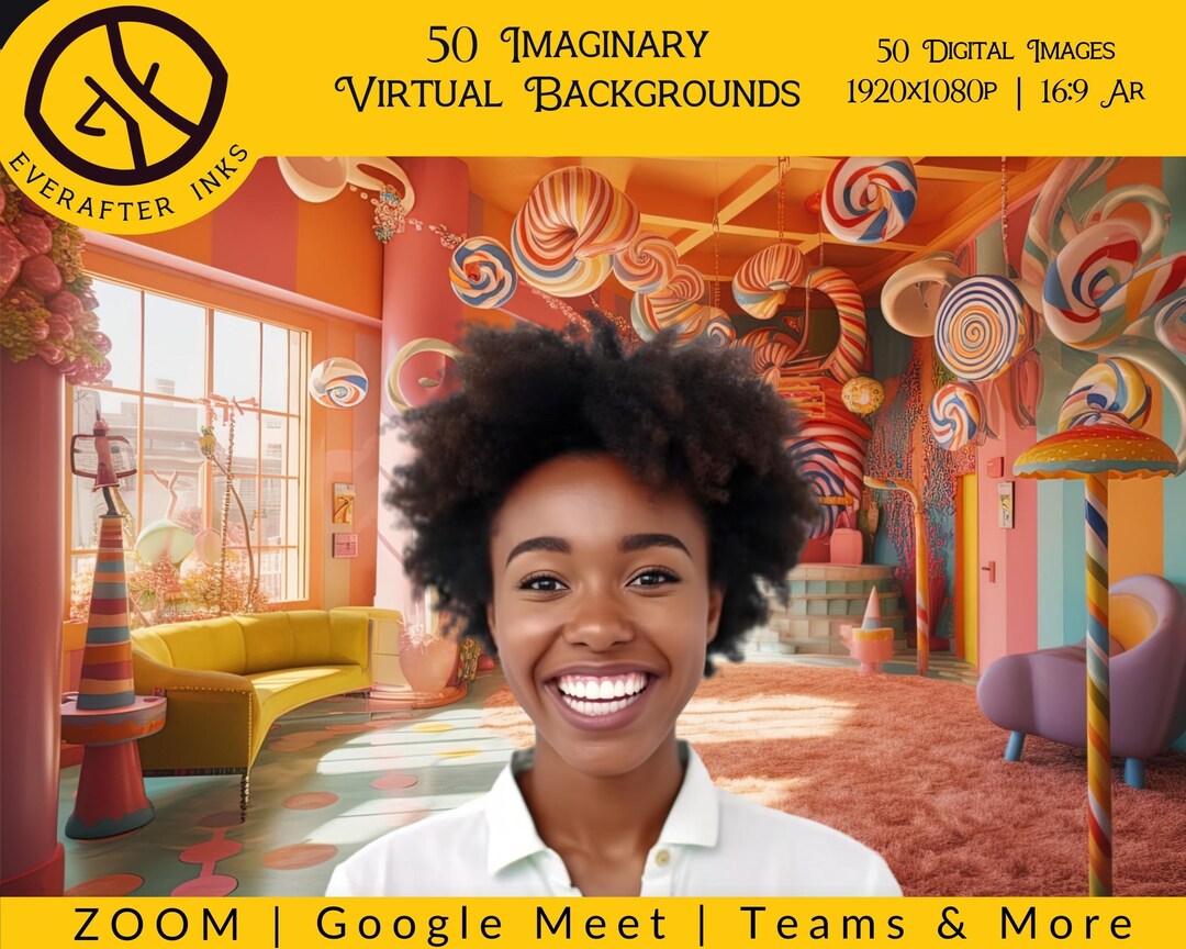 Bundle of 50 Imaginary Virtual Backgrounds | Zoom Background, Digital ...