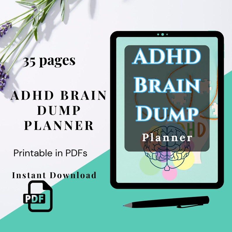 ADHD Brain Dump Planner Printable PDF, Mental Clarity Organizer, Focus ...