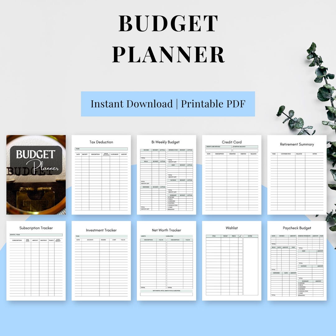Budget Planner Printable PDF, Expense Tracker, Monthly Finance ...