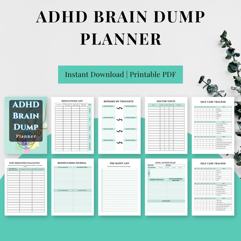 ADHD Brain Dump Planner Printable PDF, Mental Clarity Organizer, Focus ...