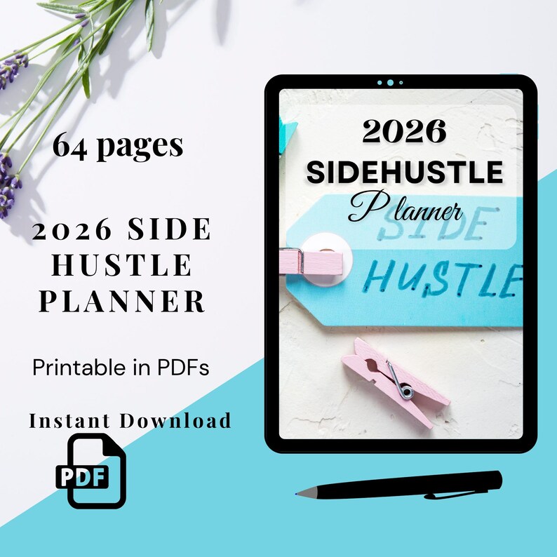 2026 Side Hustle Planner Printable PDF, Business Organizer, Income ...