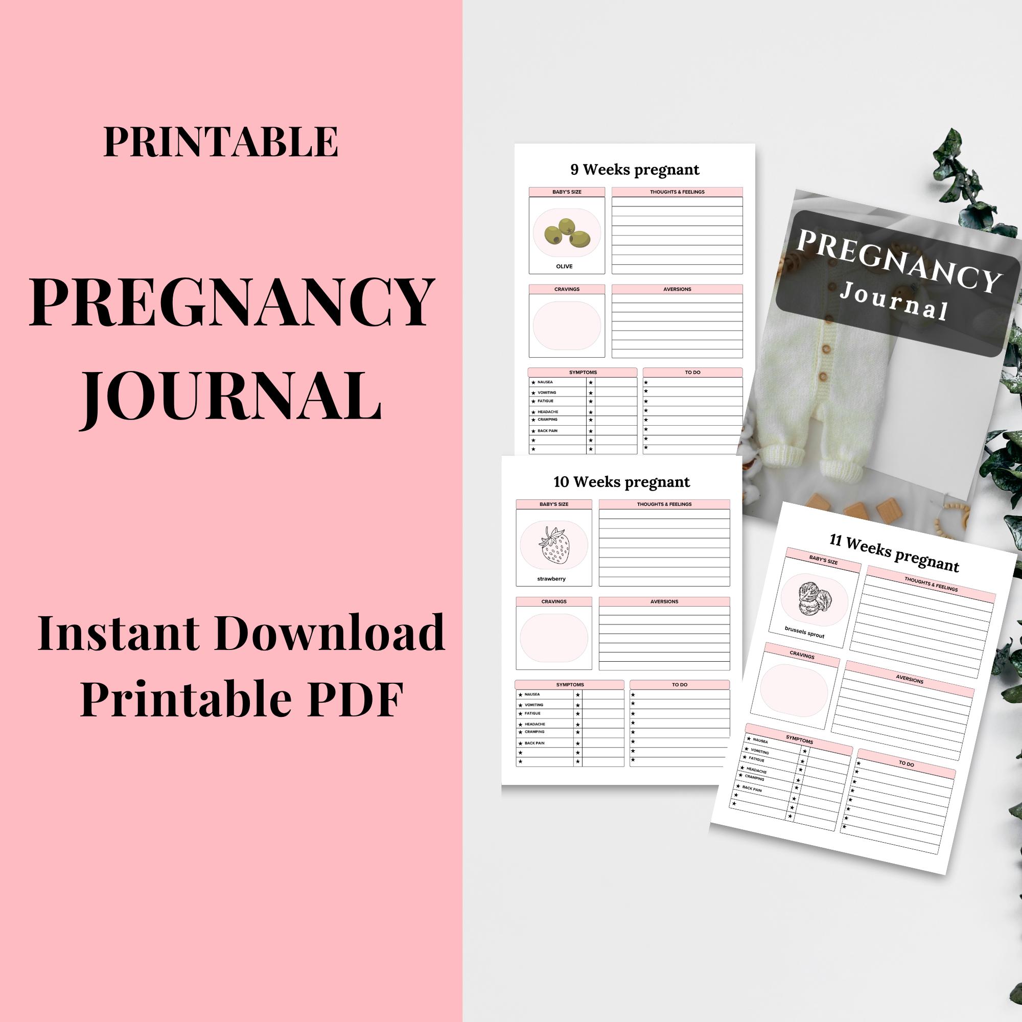 Pregnancy Journal Printable PDF, Expecting Mom Planner, Baby Bump Diary ...