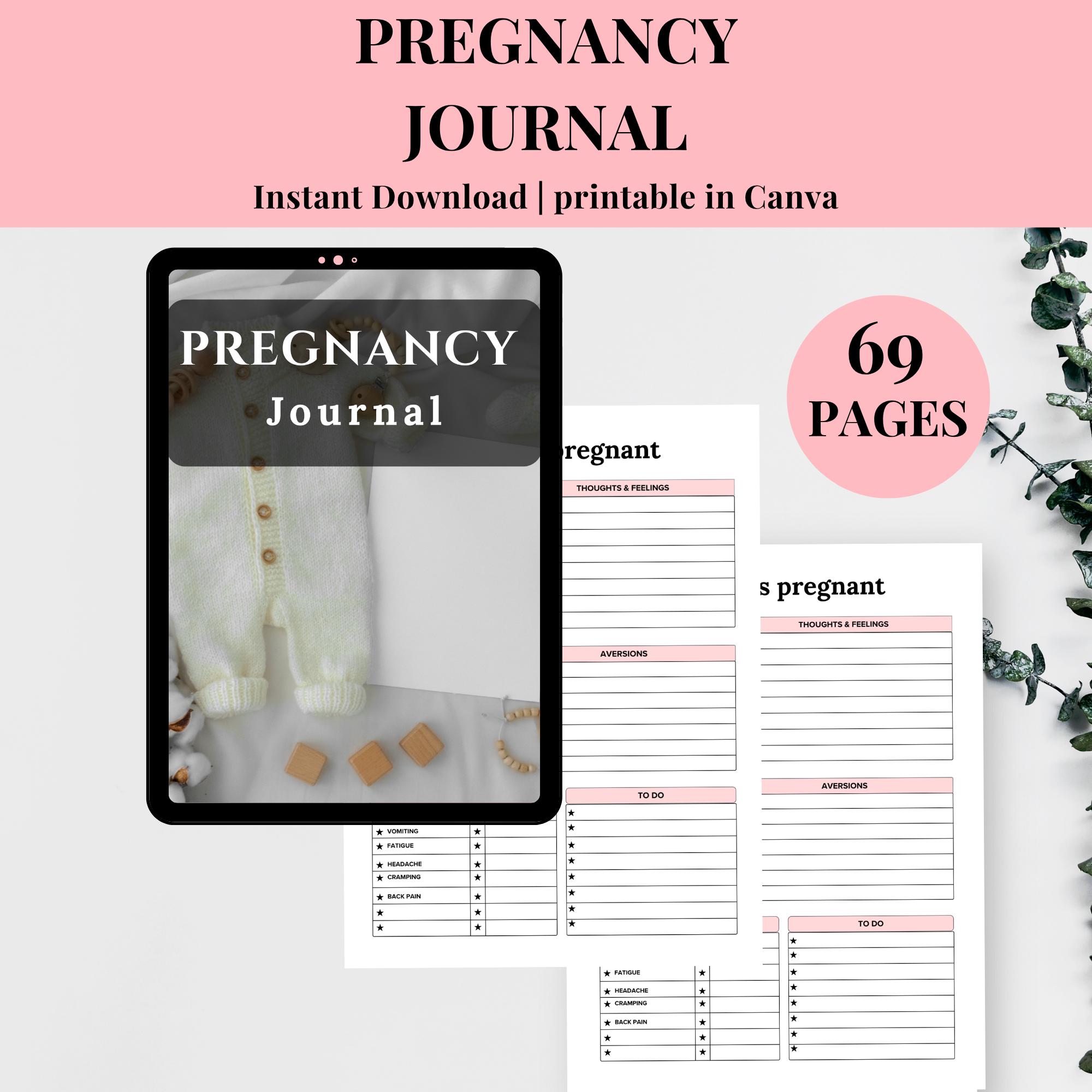 Pregnancy Journal Printable PDF, Expecting Mom Planner, Baby Bump Diary ...