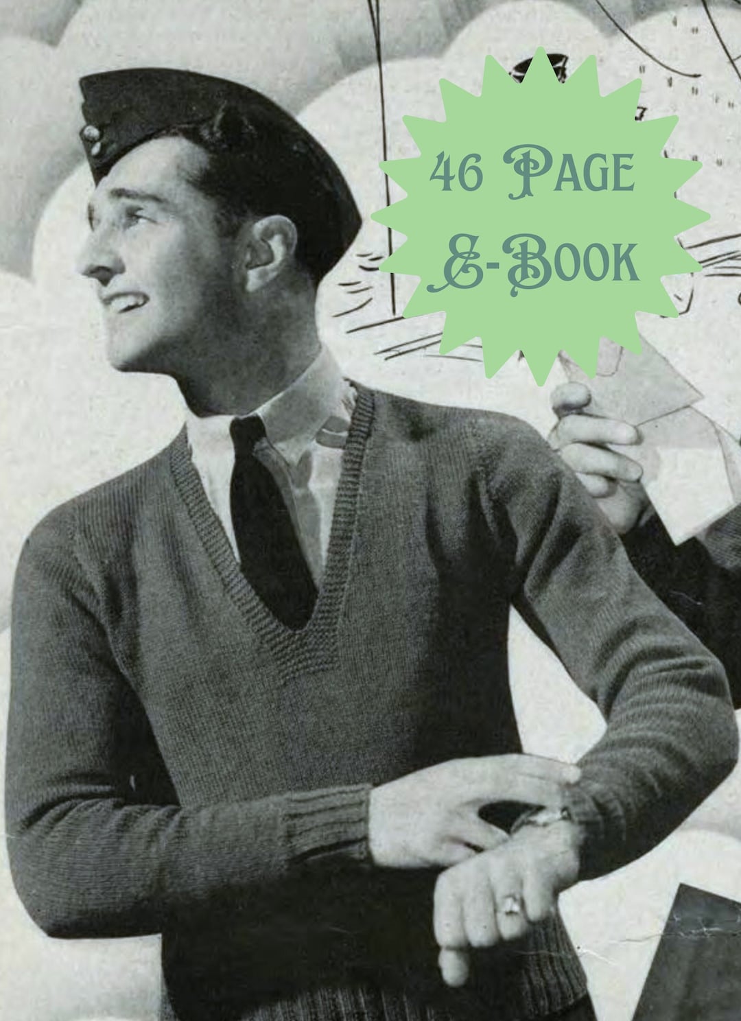 1940s WW2 Wartime Military Memorabilia Knitting Pattern Vest Mens Scarf ...