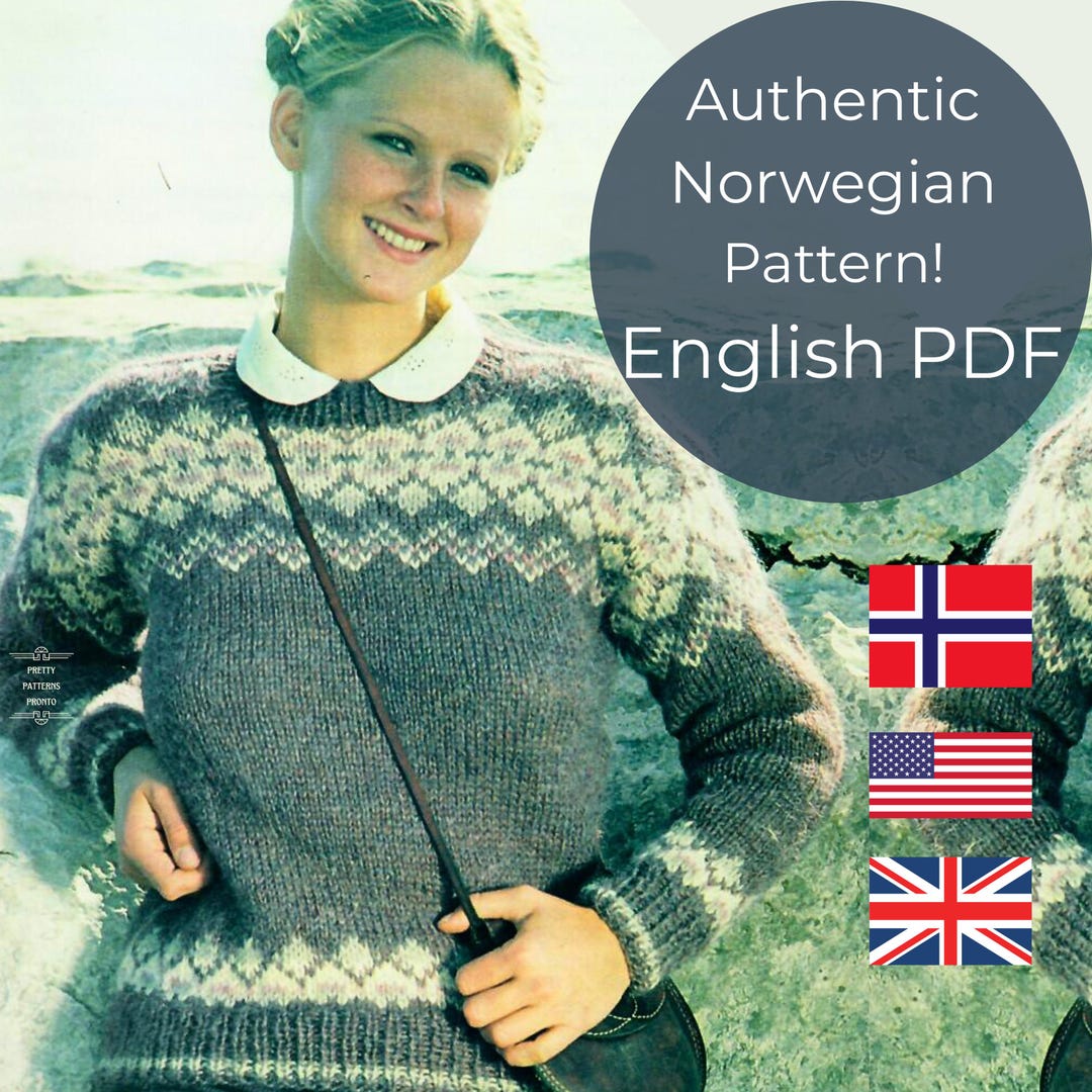 Norwegian Sweater Knitting Pattern PDF, Fair Isle Sweater Pattern, Mens ...