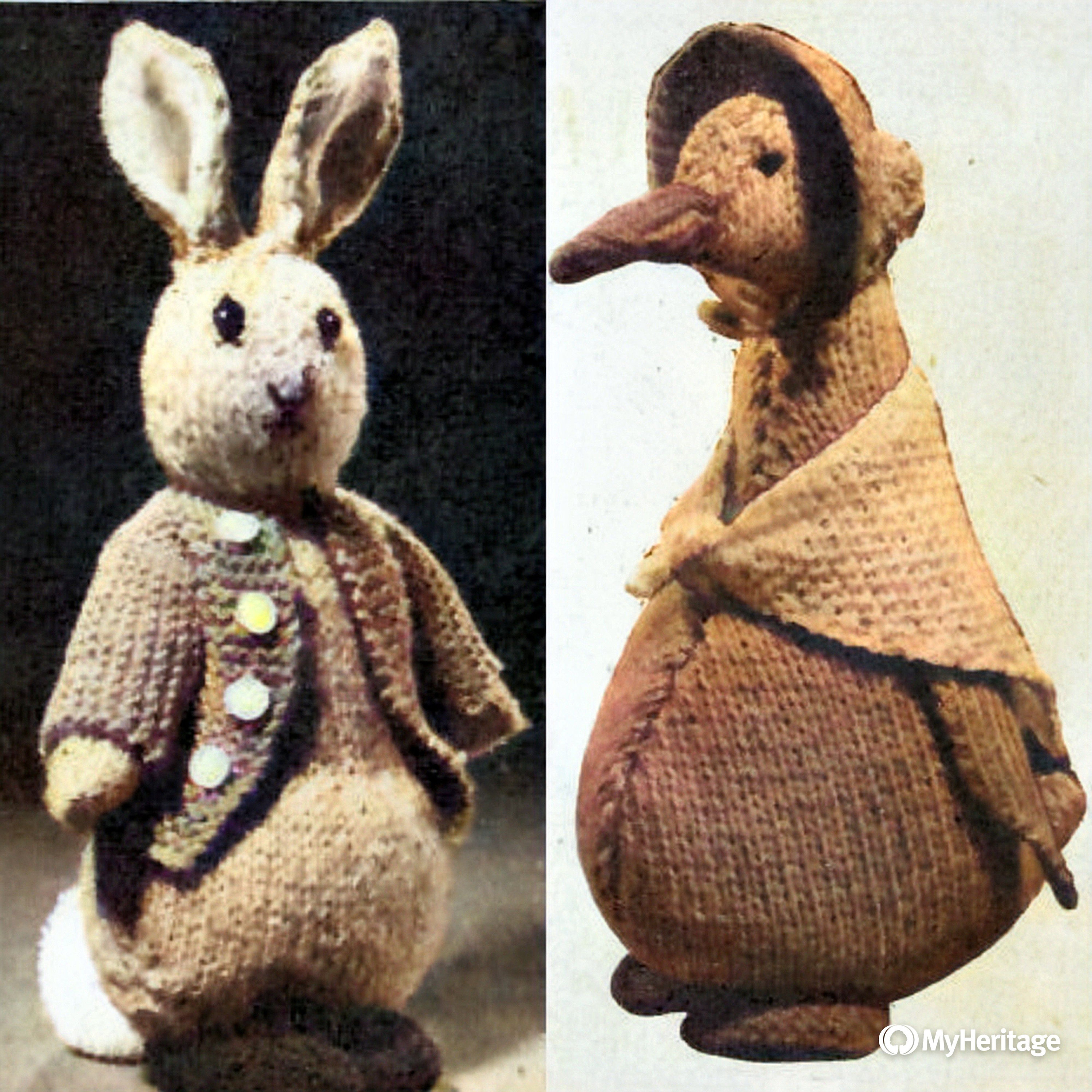 Peter Rabbit Jemima Puddle Duck Knitting Pattern Beatrix Potter ...