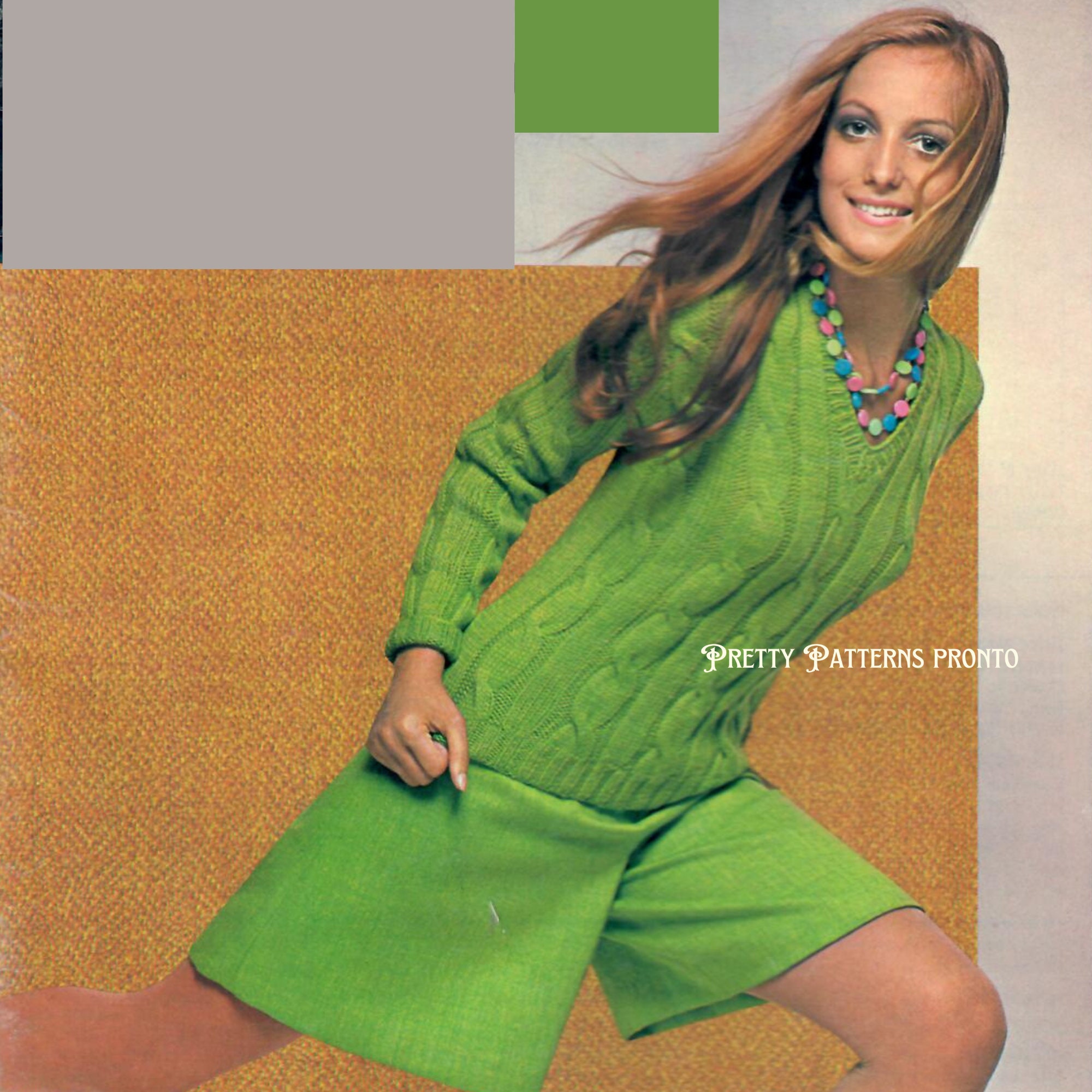 1970s Big Cable Knit Vintage Knitting Patterns Women Sweater Retro ...