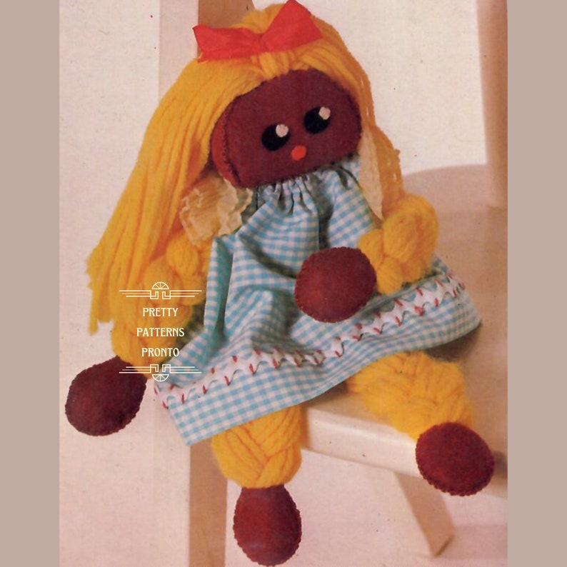 Classic Rag Doll Sewing Pattern PDF - Handmade Toy DIY Gift - 1970s ...