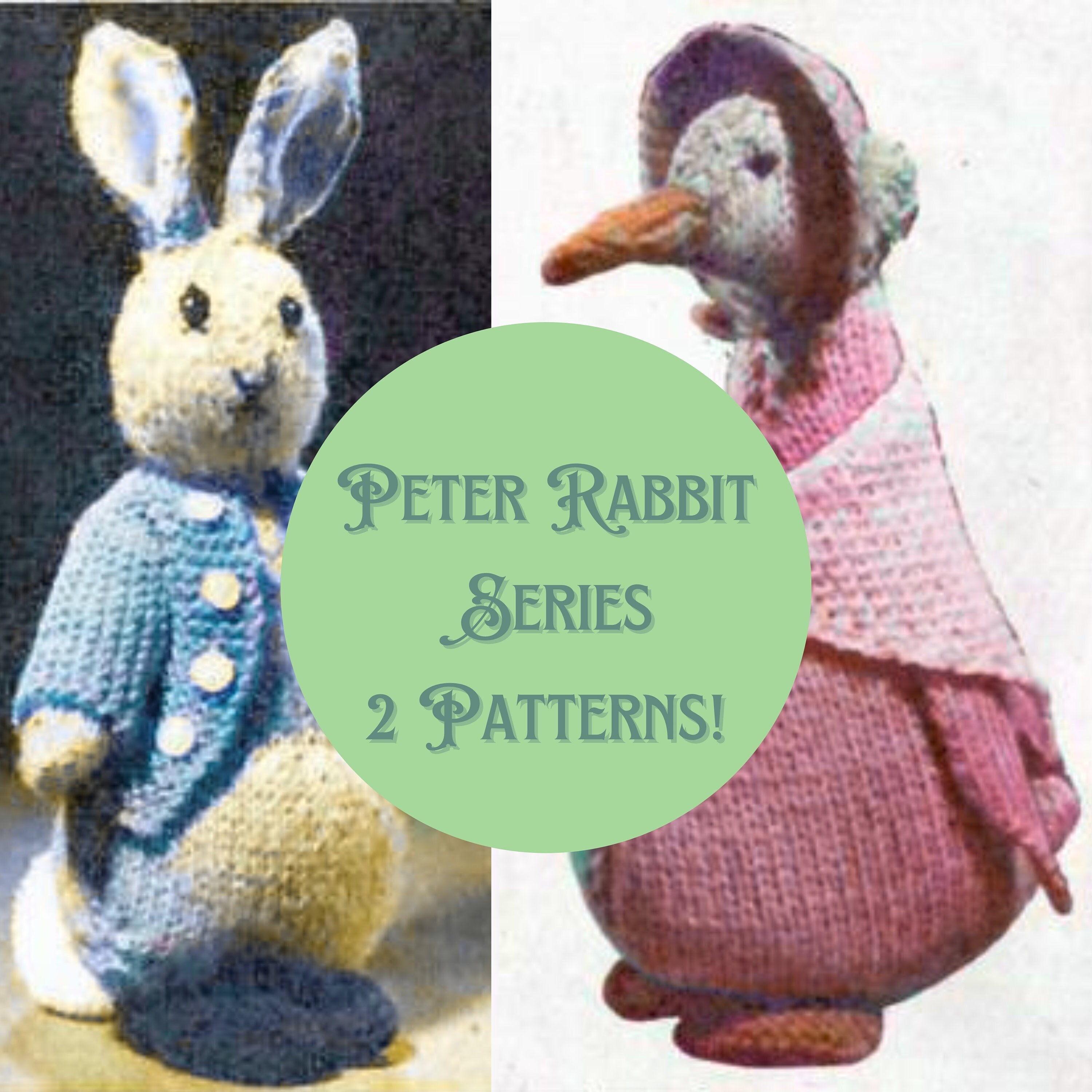 Peter Rabbit Jemima Puddle Duck Knitting Pattern Beatrix Potter ...