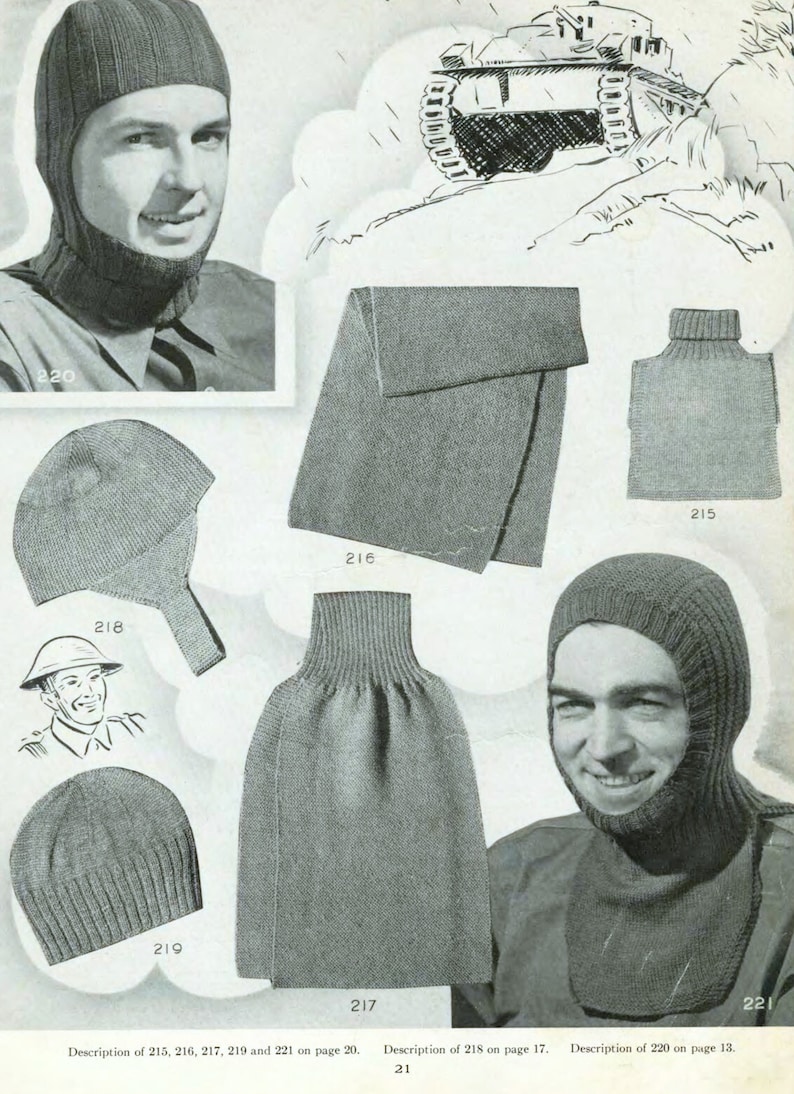 1940s WW2 Wartime Military Memorabilia Knitting Pattern Vest Mens Scarf ...