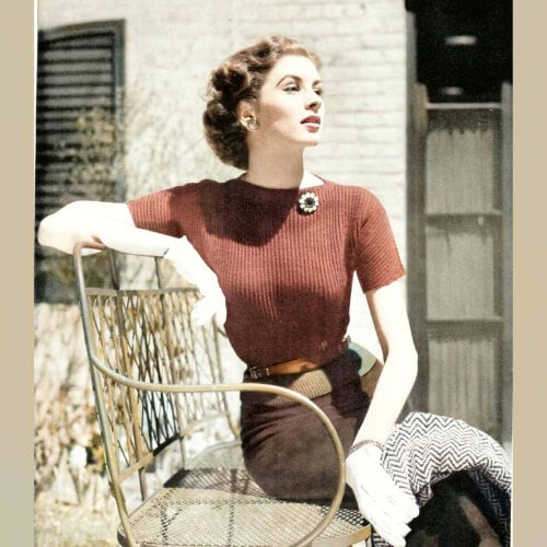 1950s Pin up Vintage Knitting Patterns for Women Sweater Retro Knitted ...