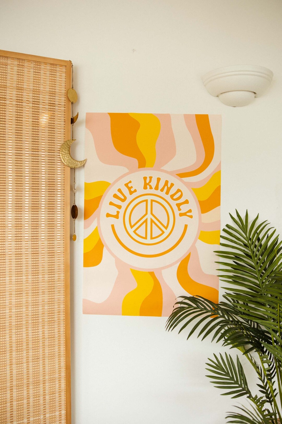 Live Kindly Poster, Matte Poster, Wall Art, Art Print, Peace Sign, Home ...