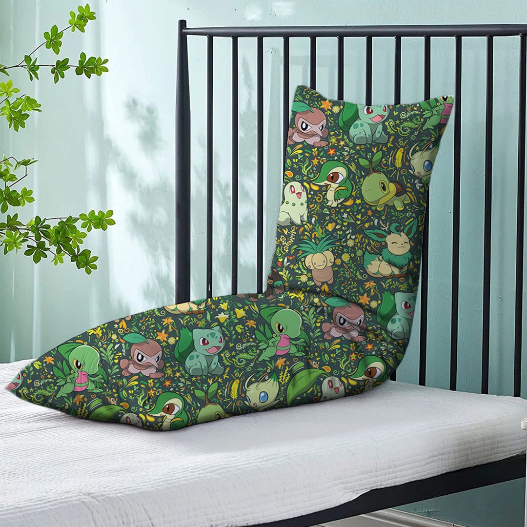 Grass Type Body Pillow Bulbasaur Pillow Chikorita Pillow - Etsy